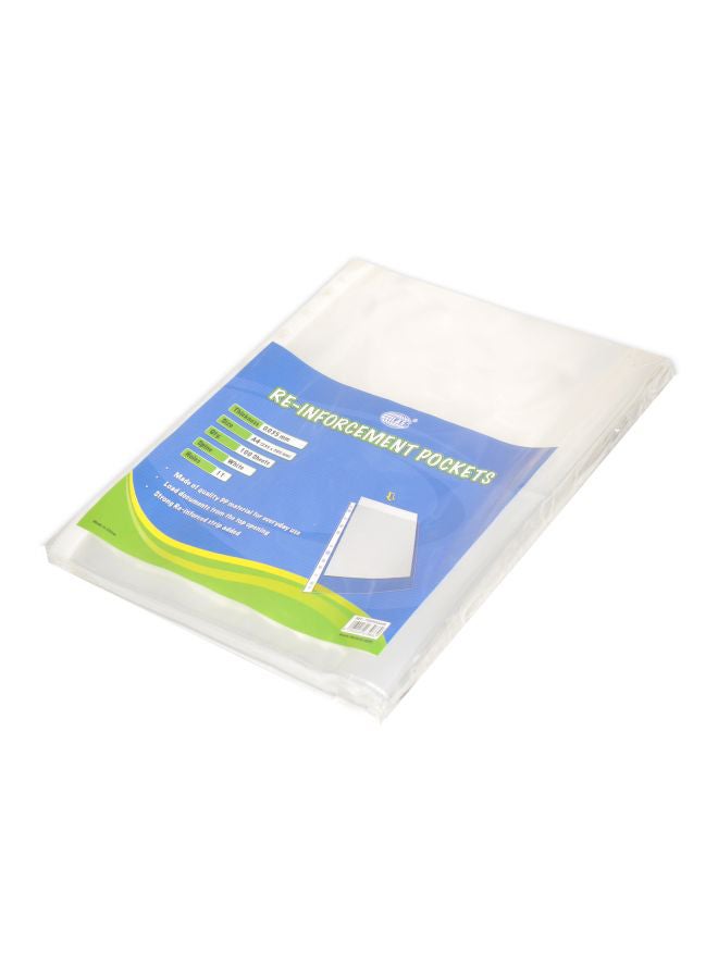 FIS 100-Piece A4 Reinforcement Pocket Report Cover Set Clear | Best ...