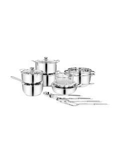 Classic Essentials 17-Piece Stainless Steel Cookware Set Silver 17 ...