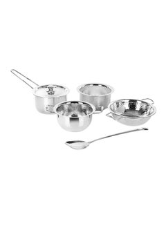 Classic Essentials 5-Piece Hammered Cookware Set Silver UAE | Dubai ...