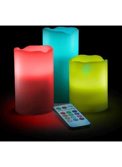 GLOW LIFE SET OF 3 COLOR-CHANGING LED CANDLES WITH REMOTE CONTROL ...