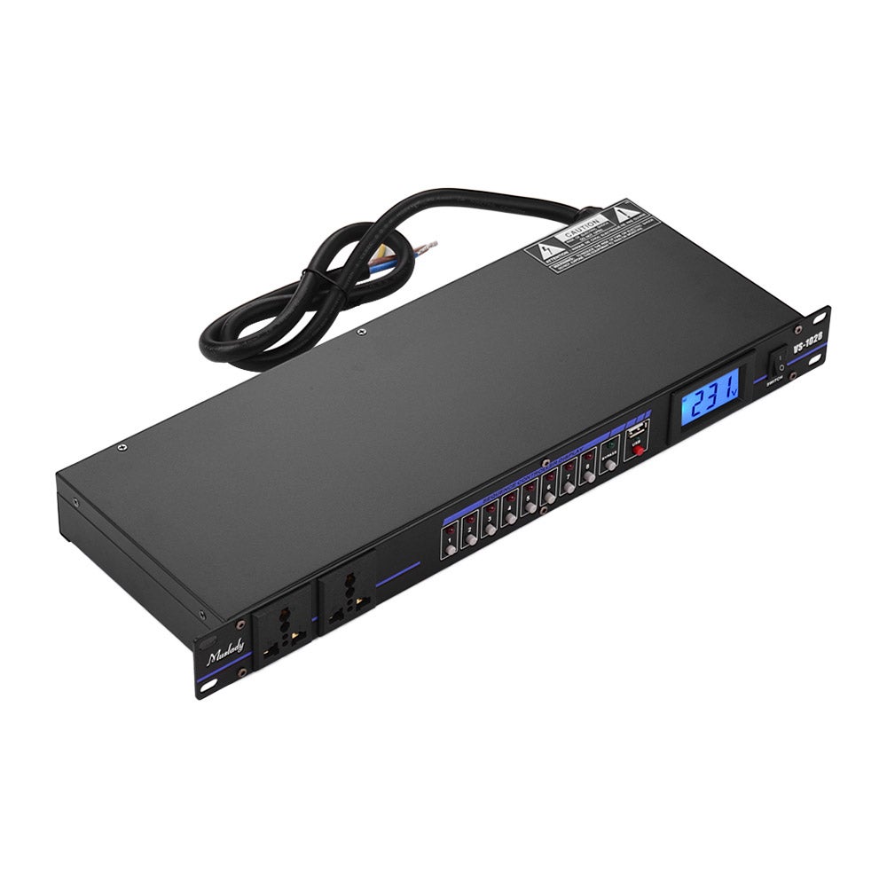 Muslady VS-1028 10-Outlet Rack Mount Power Sequence Controller And ...