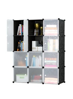 Generic 12-Modular Detachable Storage Cabinet Black/White 111x37x147cm ...