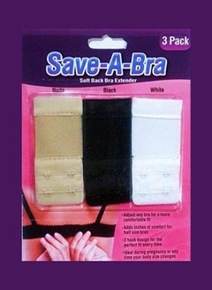 Save-A-Bra 3-Piece Soft Back Extemder Bra Re-Size Set Nude/Black/White ...