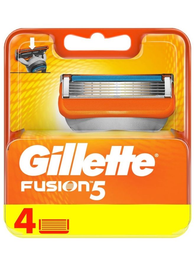 Gillette 4-Piece Fusion5 Razor Blades Orange/Silver | Best Price KSA ...