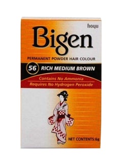 Bigen Permanent Powder Hair Color 56 Rich Medium Brown 6grams Egypt ...