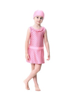 Sharpdo 2-Piece Sleeveless Round Neck Burkini Pink/White UAE | Dubai ...