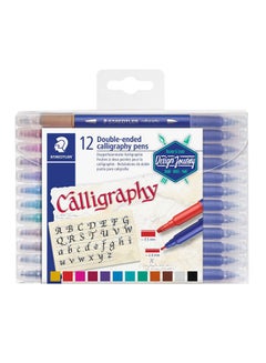 STAEDTLER 12-Piece Double Ended Calligraphy Pen Multicolour UAE | Dubai ...