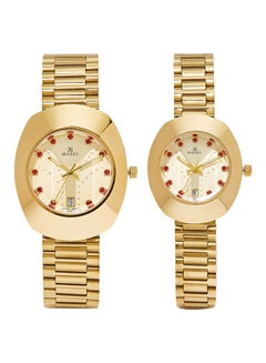 Maxel Set Of 2 Diastar Round Dial Couple Watch MX389 - 34 mm - Gold UAE ...