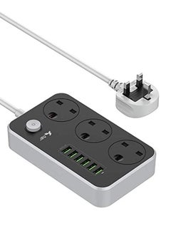 Generic 3-Power Socket And 6-Port USB Adapter Grey KSA | Riyadh, Jeddah