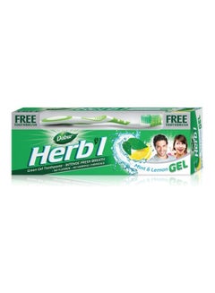 Dabur Herbal Mint And Lemon Green Gel Toothpaste With Toothbrush ...