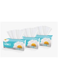 White Sterilized Facial Tissues - Pack of 3 - Large White 550 Tissues ...