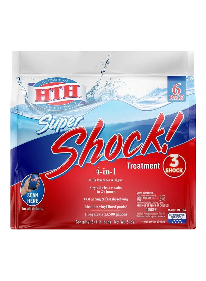 HTH Pack Of 6 Super Shock Treatment Swimming Pool Chlorine Cleaner ...