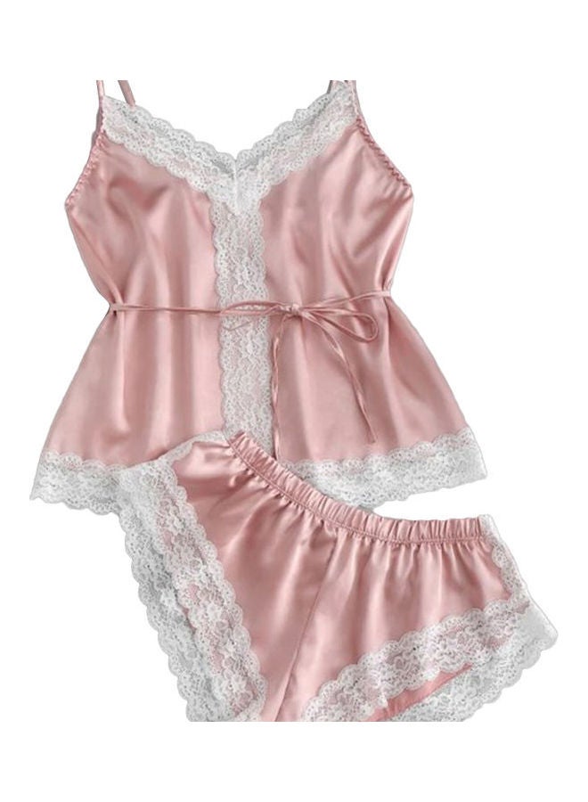 Generic V Neck Pajama Set Pink | Best Price KSA | Riyadh, Jeddah
