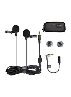COMICA Dual-Headed Lavalier Lapel Clip-On Microphone Kit CVM-D02 Black ...