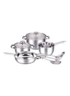 Insiya 9 Piece Stainless Steel Cookware Set Silver 4.1kg UAE | Dubai ...