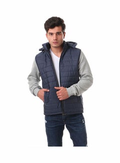 WHITE RABBIT Waterproof Adjustable Jacket With Cotton Sleeves NavyBlue ...
