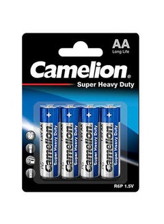 Camelion 4-Piece Super Heavy Duty R6P-BP4B Batteries Set Blue/Grey ...