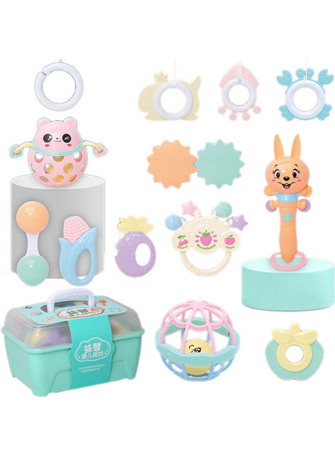 Generic 13-Piece Multi-Shaped Baby Rattle Toy Set With Storage Box ...