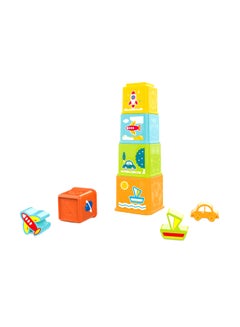 HUANGER 8-Piece Plastic Stack Block Set For Toddlers Multicolored ...
