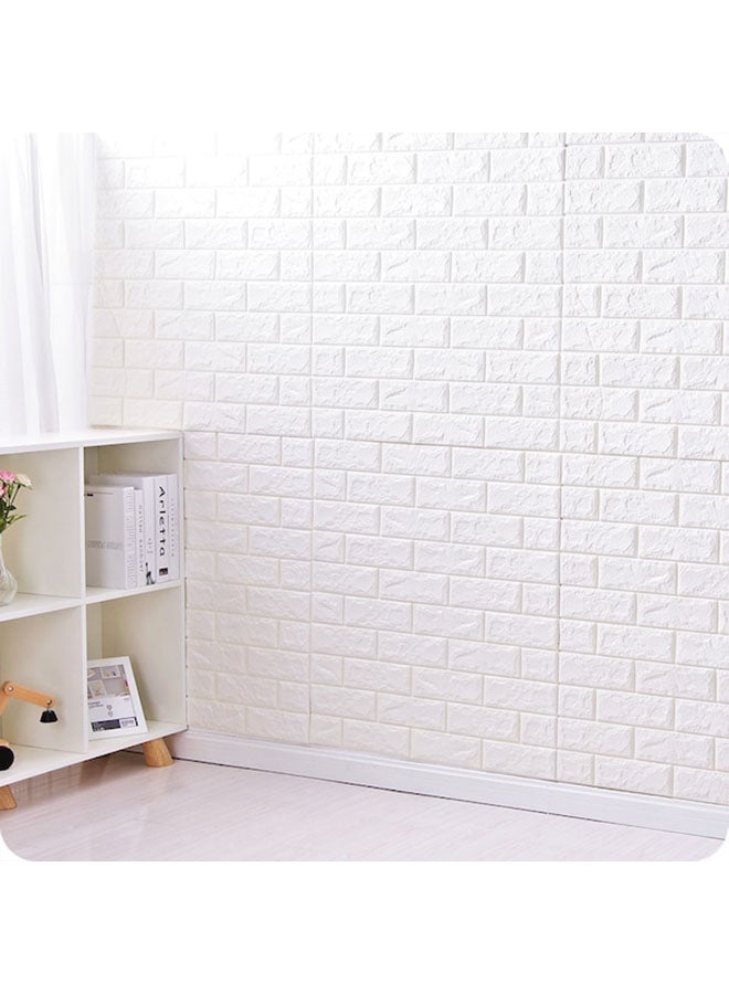 Generic 3D Embossed Stone Brick Wall Sticker White | Best Price KSA ...