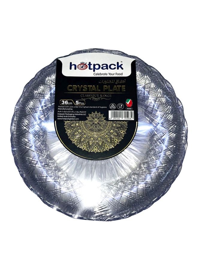Hotpack 5 Pieces Crystal Plate - 36 Centimetre Clear 36cm | Best Price ...