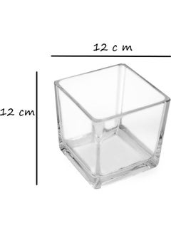 Generic Square Shaped Vase Clear 12x12cm UAE | Dubai, Abu Dhabi