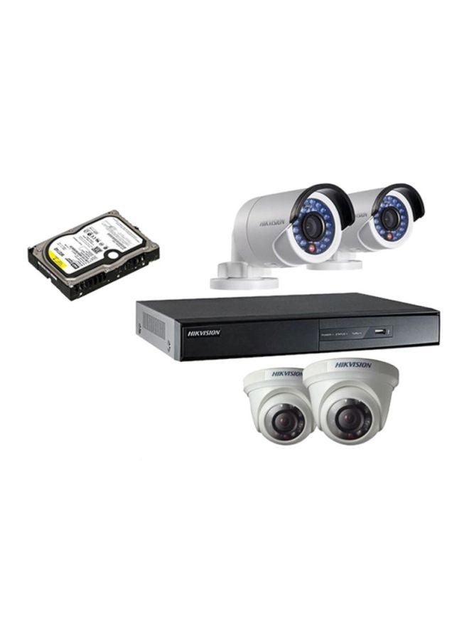 HIKVISION 6-Channel Turbo HD DVR 1280x720P Surveillance Kit IP Camera ...