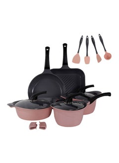 Cook 12-Piece Ceramic Cookware Set Pink KSA | Riyadh, Jeddah