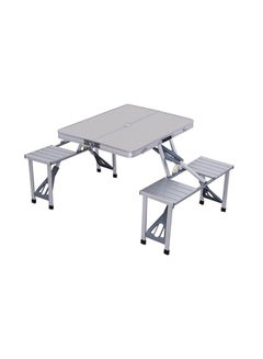 INTEX Portable Folding Camping Table With 4 Seats Silver Table ...