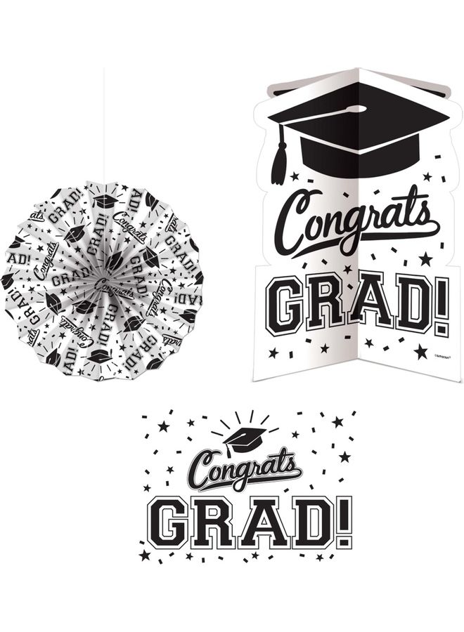 Amscan Congrats Grad White Room Decorating Kit Graduation Party ...