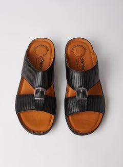 Comfort Plus Quilted Leather Sandals Black KSA | Riyadh, Jeddah