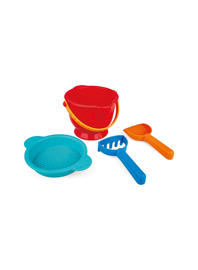 Buy Hape Beach Basics Sand Toy Set Including Bucket Sifter, Rake And ...