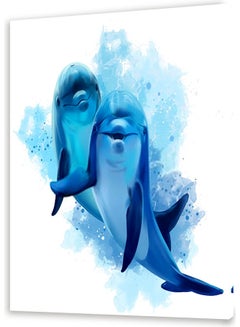Generic Dolphin Themed Wall Painting With Frame White/Blue 70x50cm UAE ...