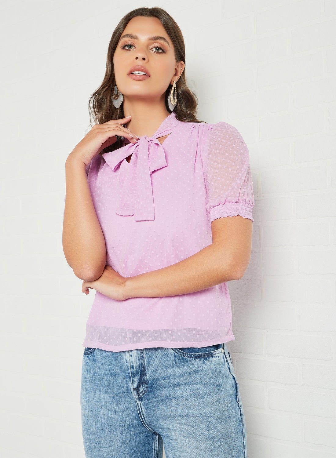 AND Plumetti Tie-Up Top Lilac | Best Price KSA | Riyadh, Jeddah