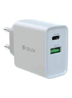 devia Smart Series PD&QC Quick Charger EU 20W White UAE | Dubai, Abu Dhabi
