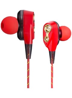 Generic Dual Moving Coils In-Ear Earphones With Microphone Red UAE ...