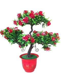 Generic Artificial Rose Flower Guest Greeting Pine Plant Pot Red | Best ...