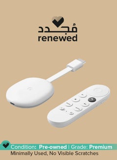 Google Renewed - Chromecast with Google TV - 4K with remote white KSA ...
