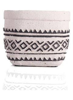 Zahr Attractive Pottery Flower Pot White/Black 16x19x19cm KSA | Riyadh ...
