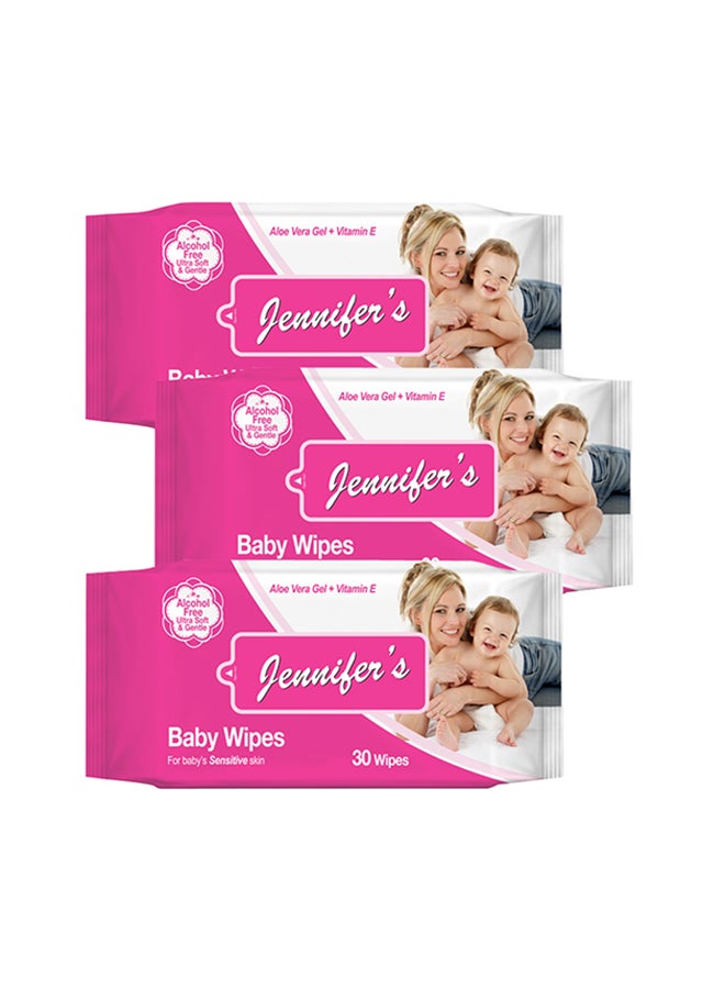 Jennifer's Alcohol-Free Baby Wipes Pack Of 3, 90 Wipes | Best Price UAE ...