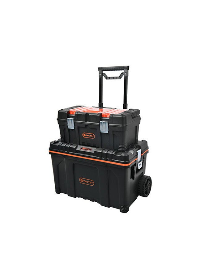Tactix Tactix 26 Inches Portable Tool Box with Wheels - Stackable 2 in ...