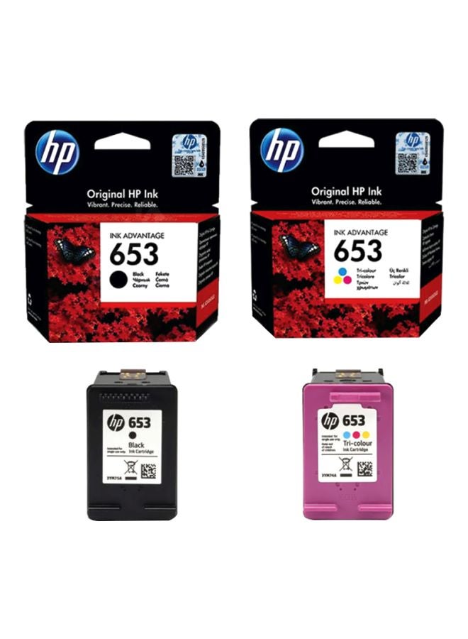 HP Pack of 2 HP 653 Original Ink Advantage Cartridge Set Black & Tri ...