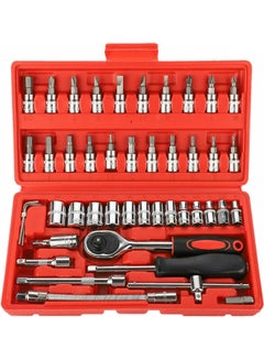 Generic 46-Piece Ratchet Wrench Socket Set Red/Black KSA | Riyadh, Jeddah
