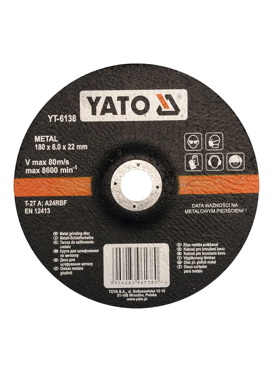 Yato Metal Grinding Disc Black | Best Price UAE | Dubai, Abu Dhabi