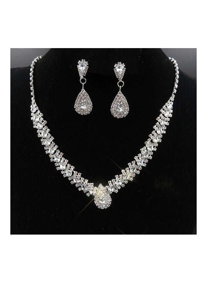 Generic Bridal Wedding Jewelry Set Pearl Crown Necklace Earrings ...