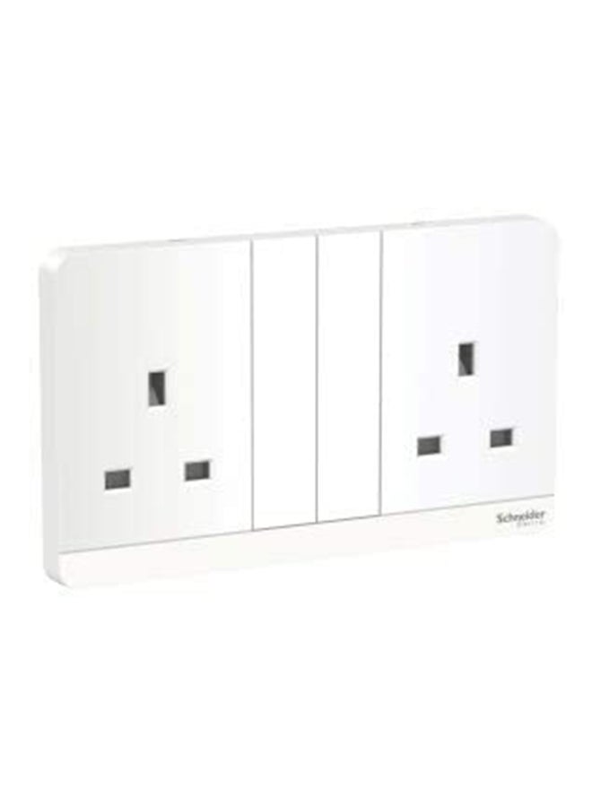 Schneider Electric 1 Gang 13A & 230V Double Switched Socket White 3 ...