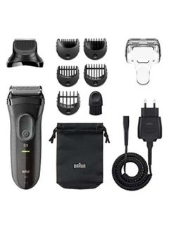 BRAUN 3 In 1 Electric Shaver With Precision Trimmer 5 Comb Attachment ...