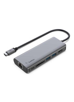 belkin Belkin USB C Hub, 6-in-1 MultiPort Adapter Dock with 4K HDMI, USB-C 100W PD Pass-Through ...