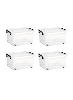 Amal 4-Piece Rolling Box Set Clear/Black 47 x 34 x 25cm UAE | Dubai ...