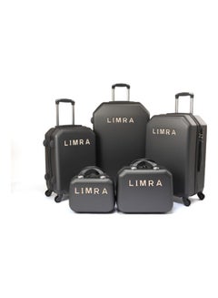 LIMRA 5 Piece Luggage Trolley Bag Set Grey KSA | Riyadh, Jeddah